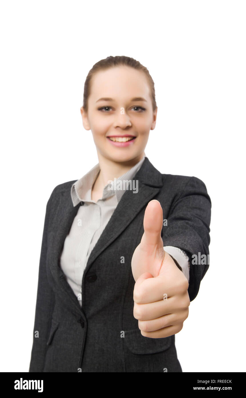 Pretty office manager isolated on white Stock Photo - Alamy