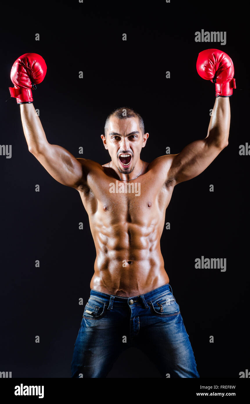 Ripped boxer in sports concept Stock Photo - Alamy