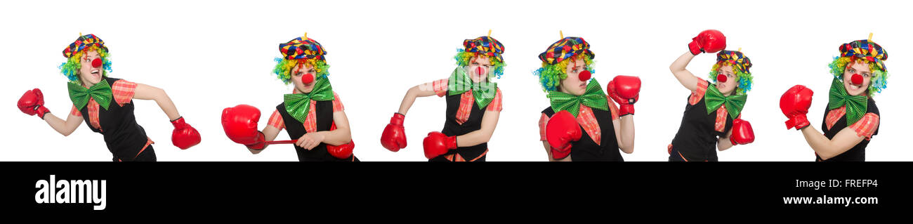 Clown in various poses isolated on white Stock Photo - Alamy