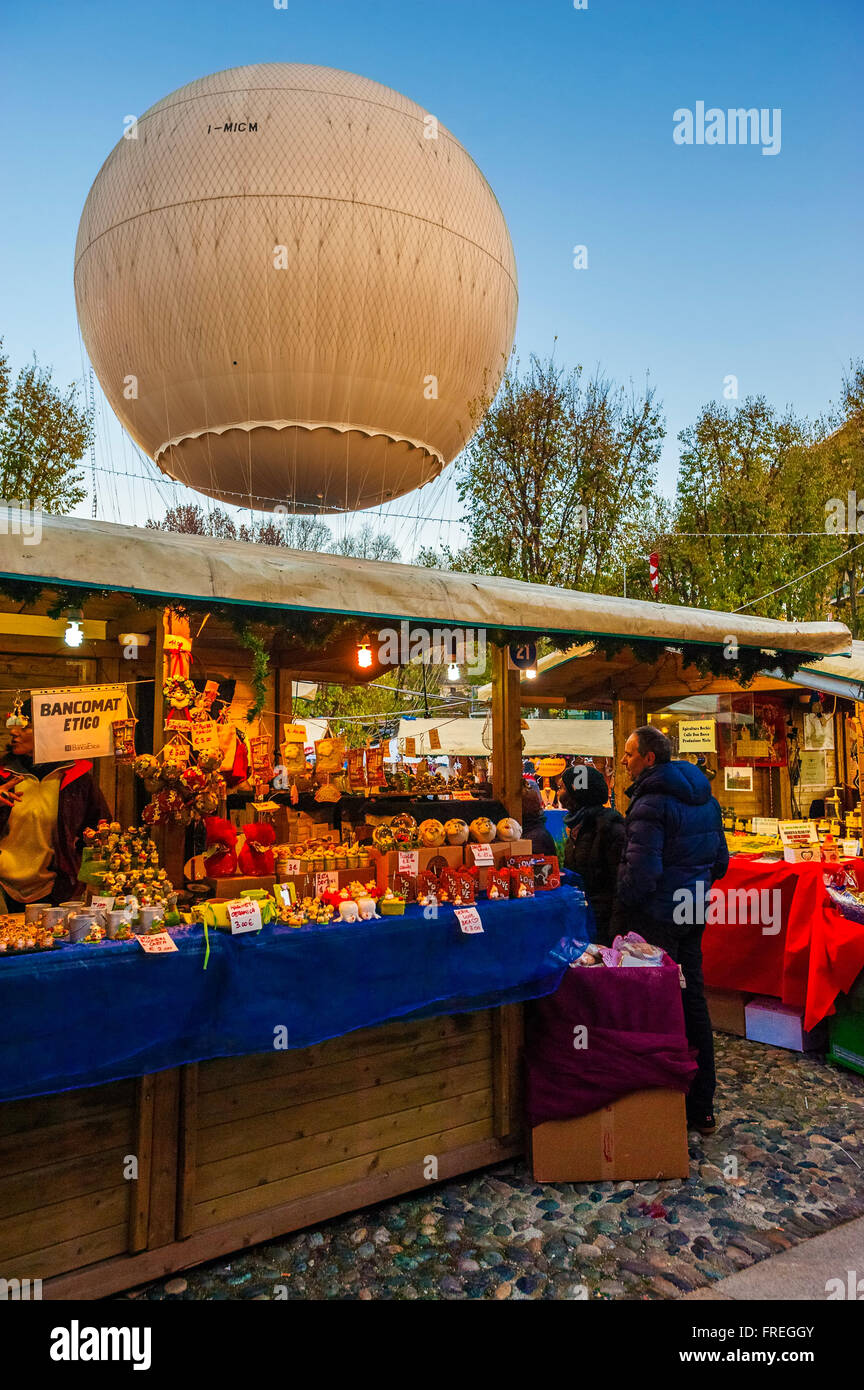 Italy Piedmont Turin Borgo Dora Baloon , Christmas market Stock Photo ...