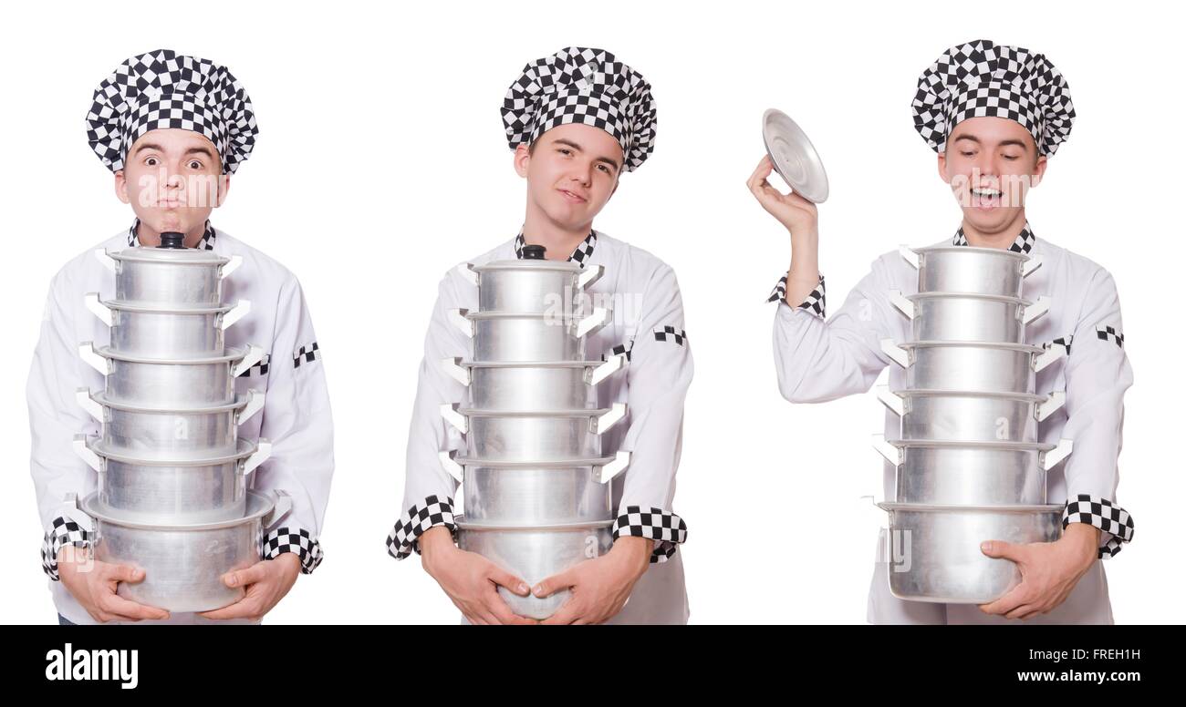 Set of photos with funny cook Stock Photo - Alamy