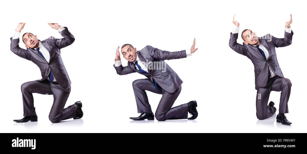 Businessman in various poses isolated on white Stock Photo - Alamy