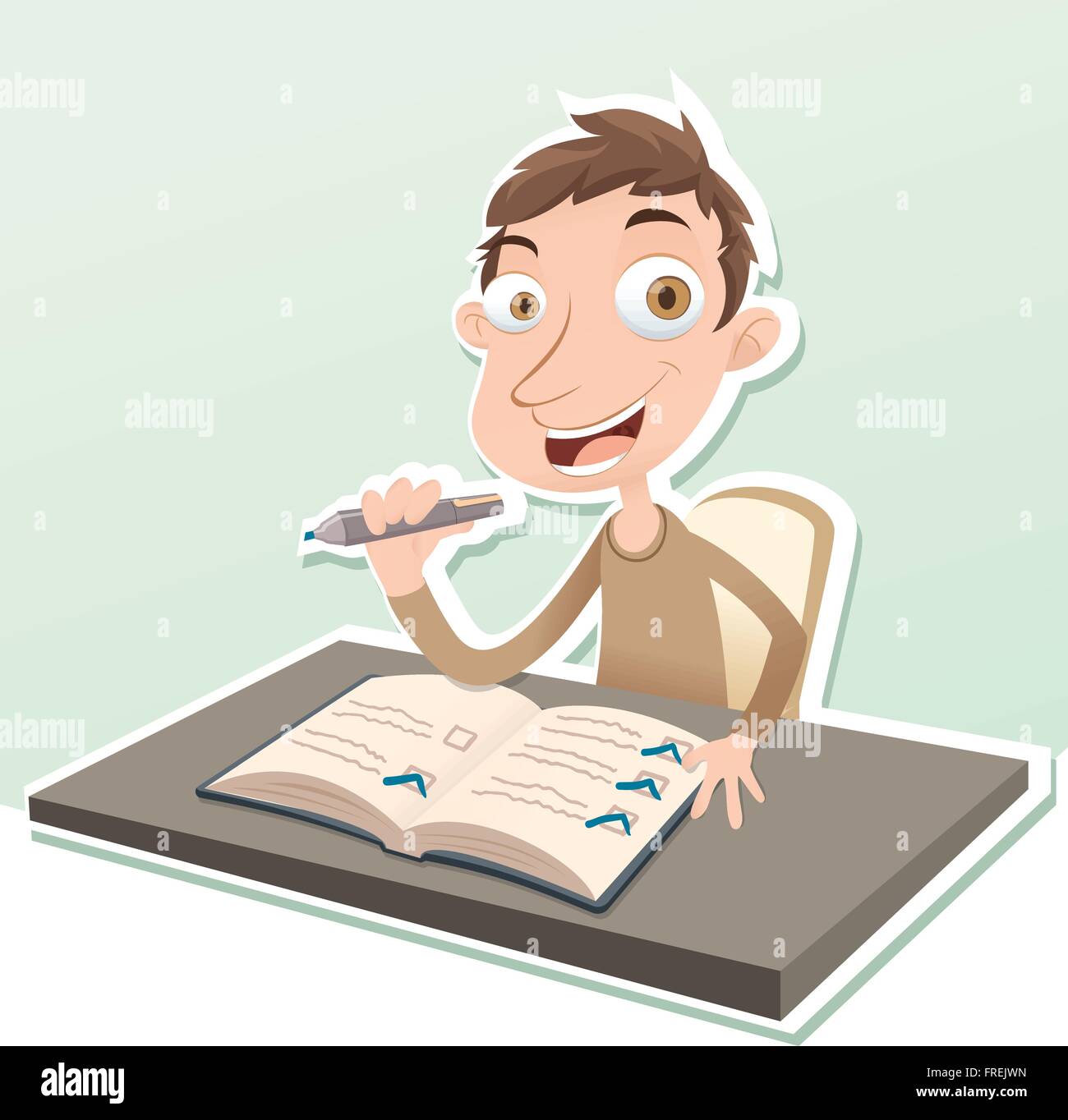 cartoon happy finish his to-do list Stock Vector Image & Art - Alamy