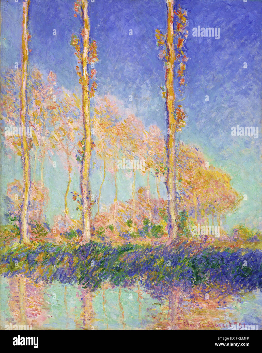 Claude Monet, French - Poplars Stock Photo - Alamy