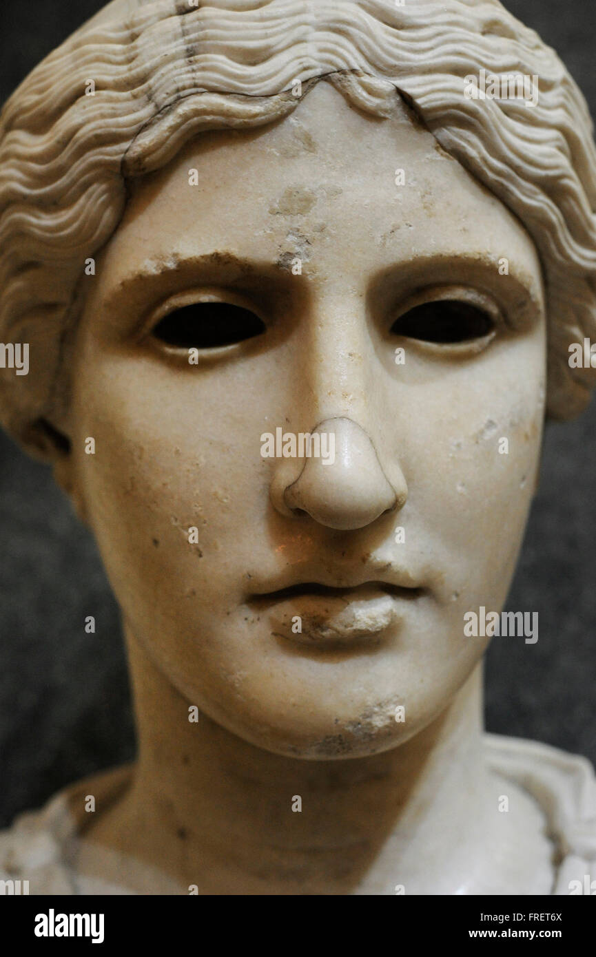 Head of a Goddes. Marble. Roman work. Early 1st c. AD. After the Greek ...