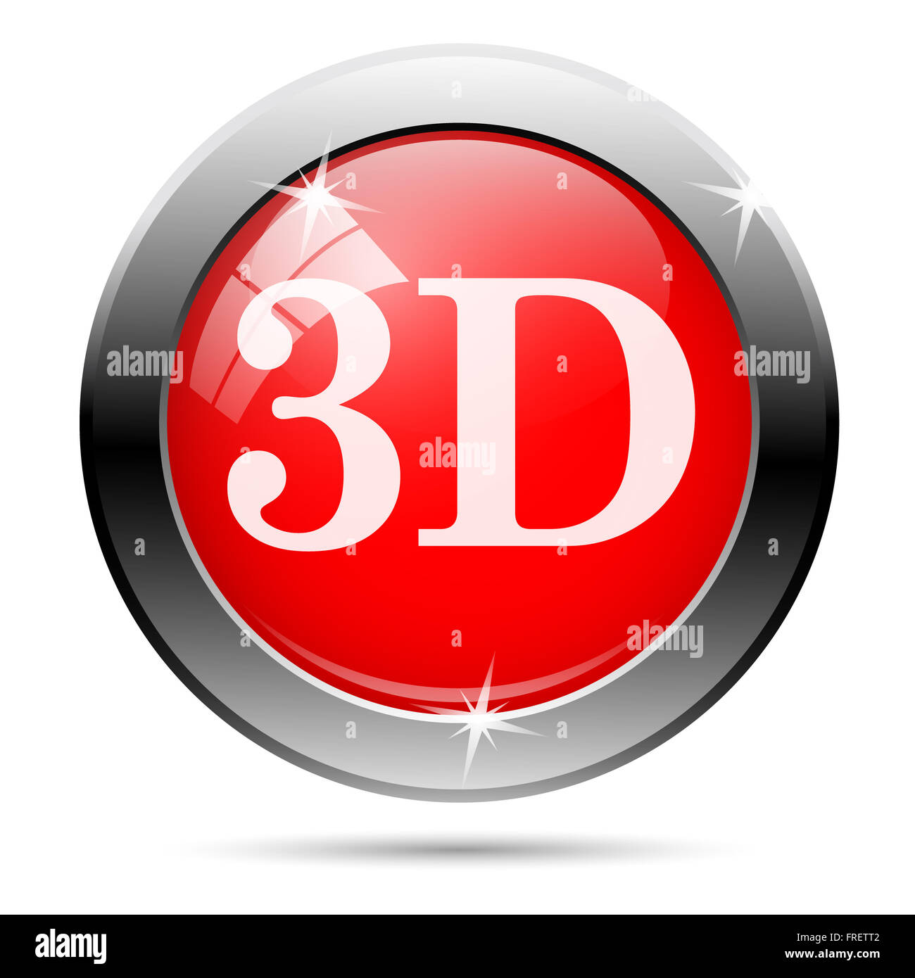 3d icon with white writing on red background Stock Photo - Alamy