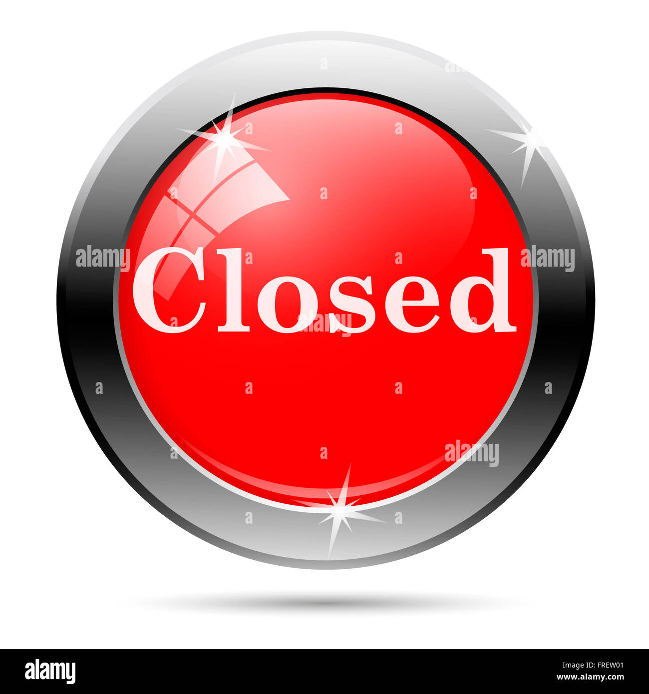 Hand red big button Cut Out Stock Images & Pictures - Alamy