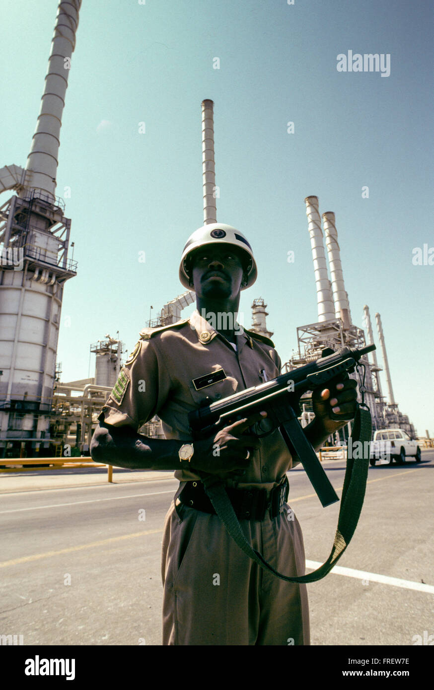 Saudi security at Ras Tanura, chief Saudi crude oil refinery ...