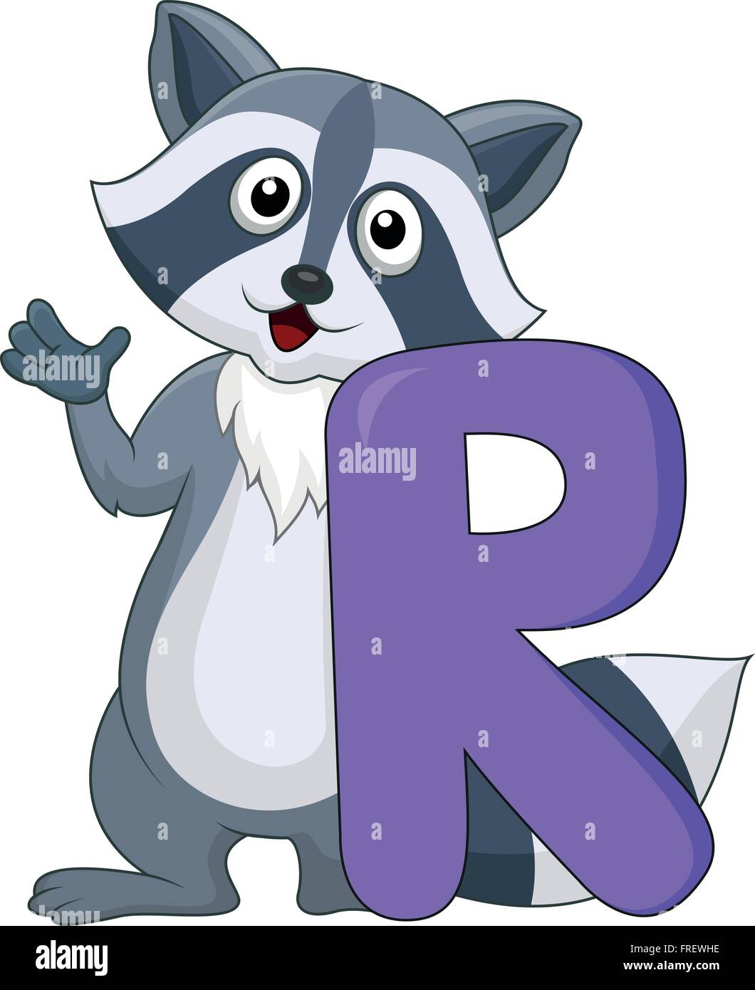 R is for raccoon Stock Vector Images - Alamy