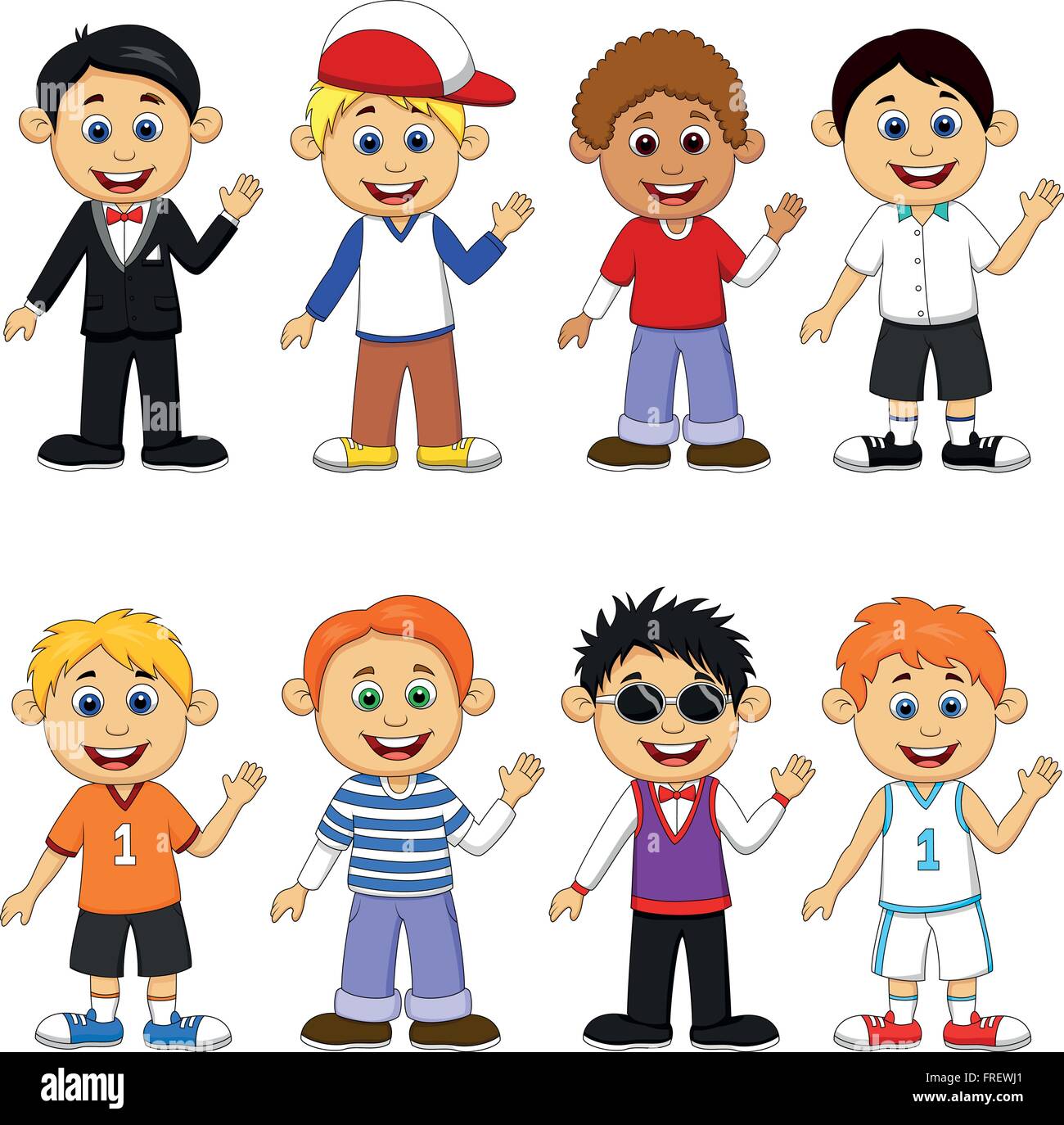 Boy cartoon collection set Stock Vector Image & Art - Alamy