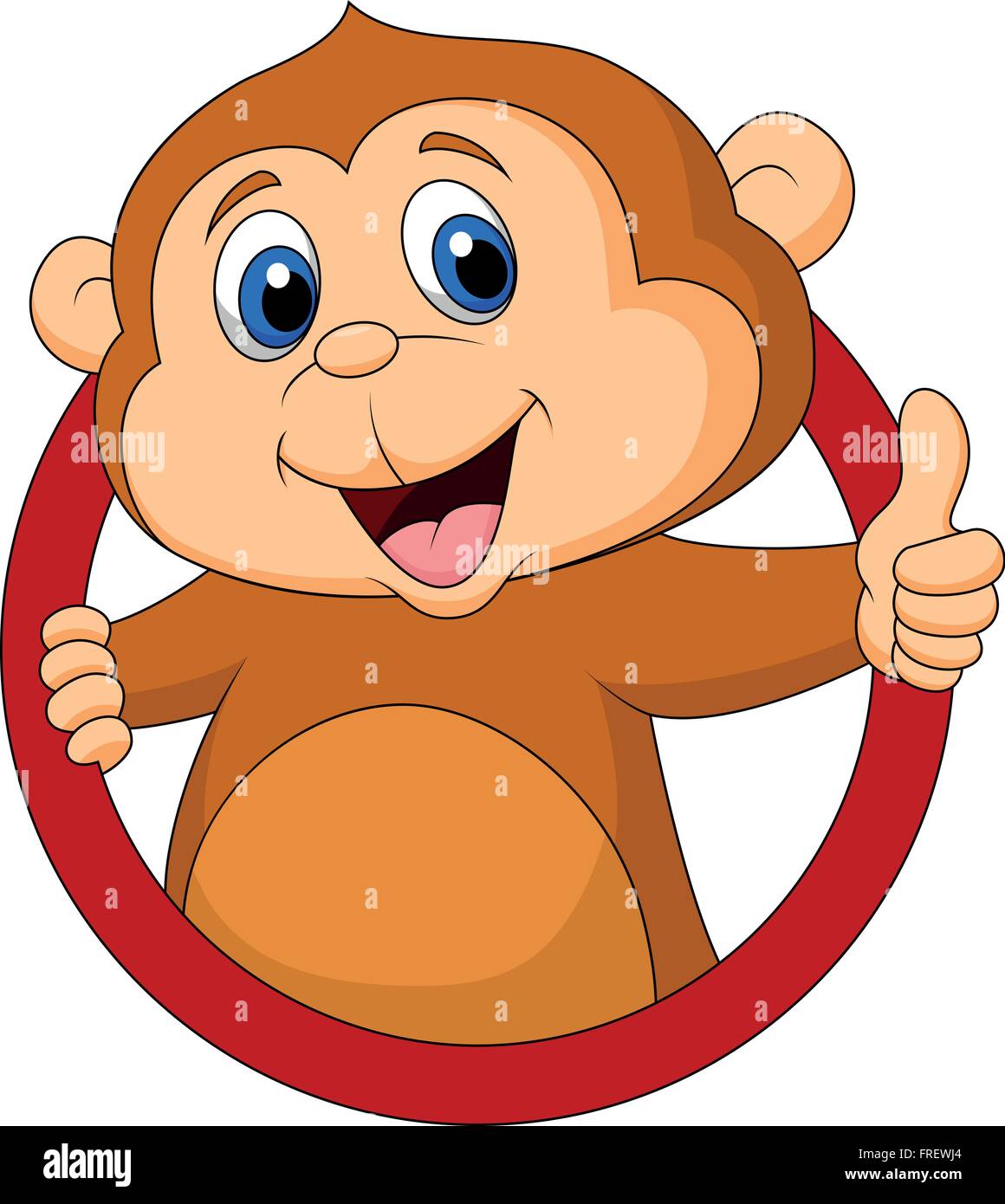Cute monkey thumb up Stock Vector Image & Art - Alamy