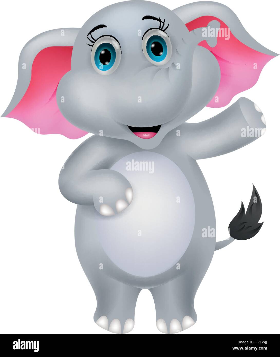 Cute elephant cartoon waving Stock Vector Image & Art - Alamy
