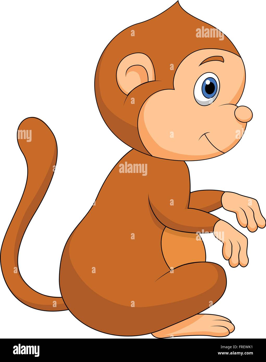 Cute monkey cartoon sitting Stock Vector Image & Art - Alamy