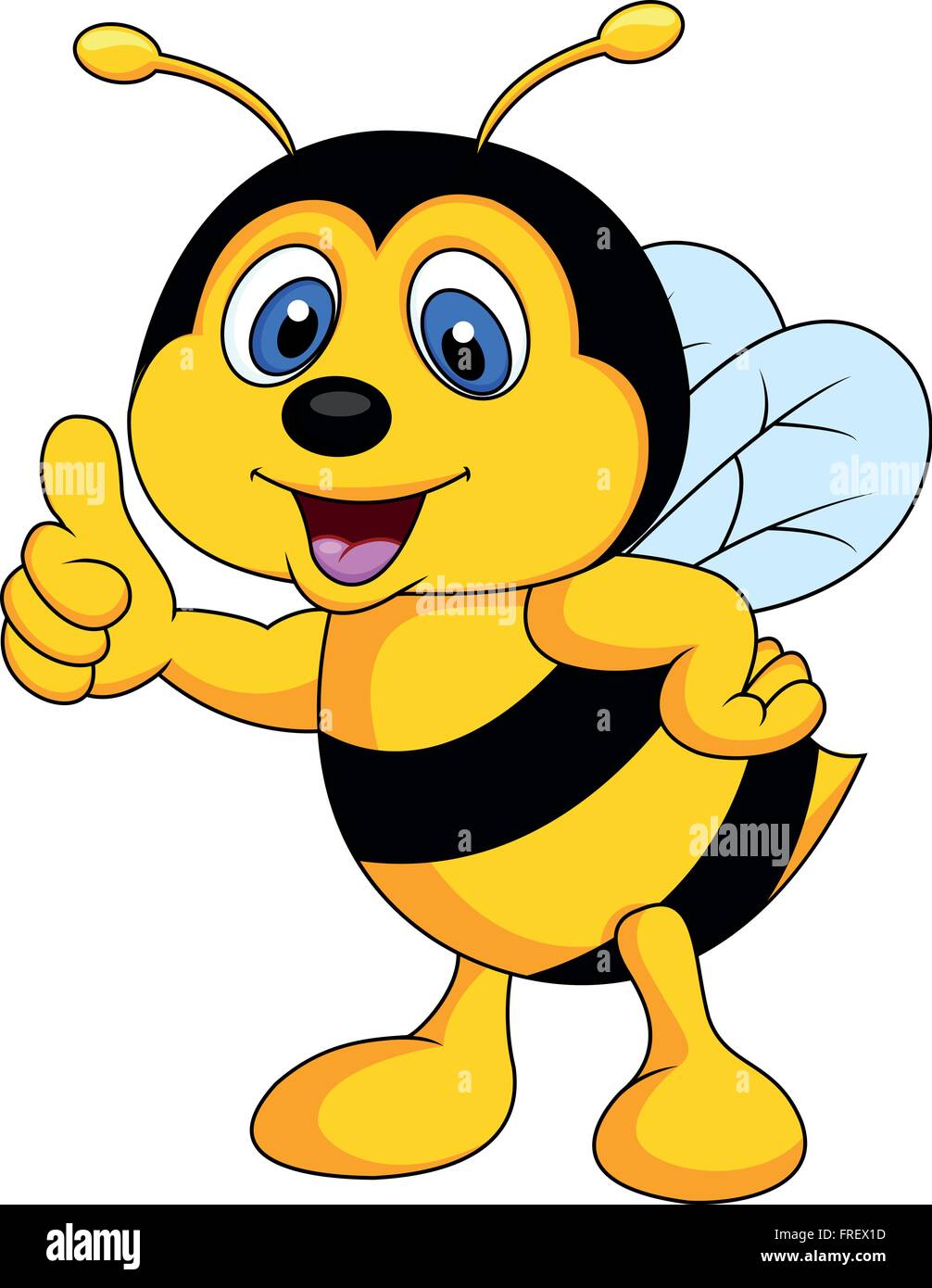 Cute bee cartoon thumb up Stock Vector Image & Art - Alamy
