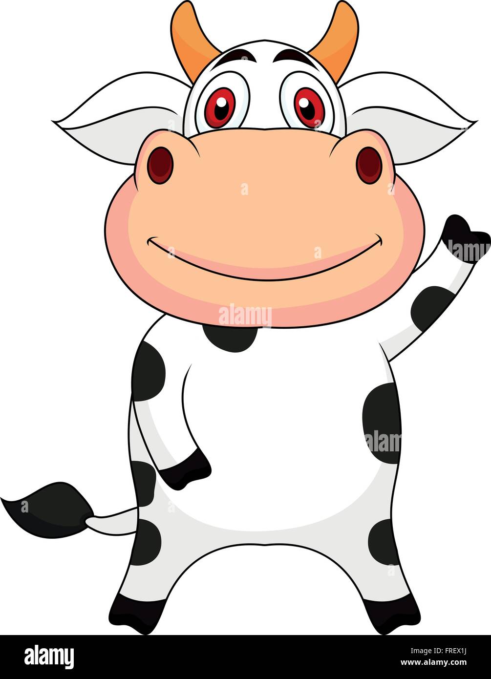 Cow cartoon waving Stock Vector Image & Art - Alamy