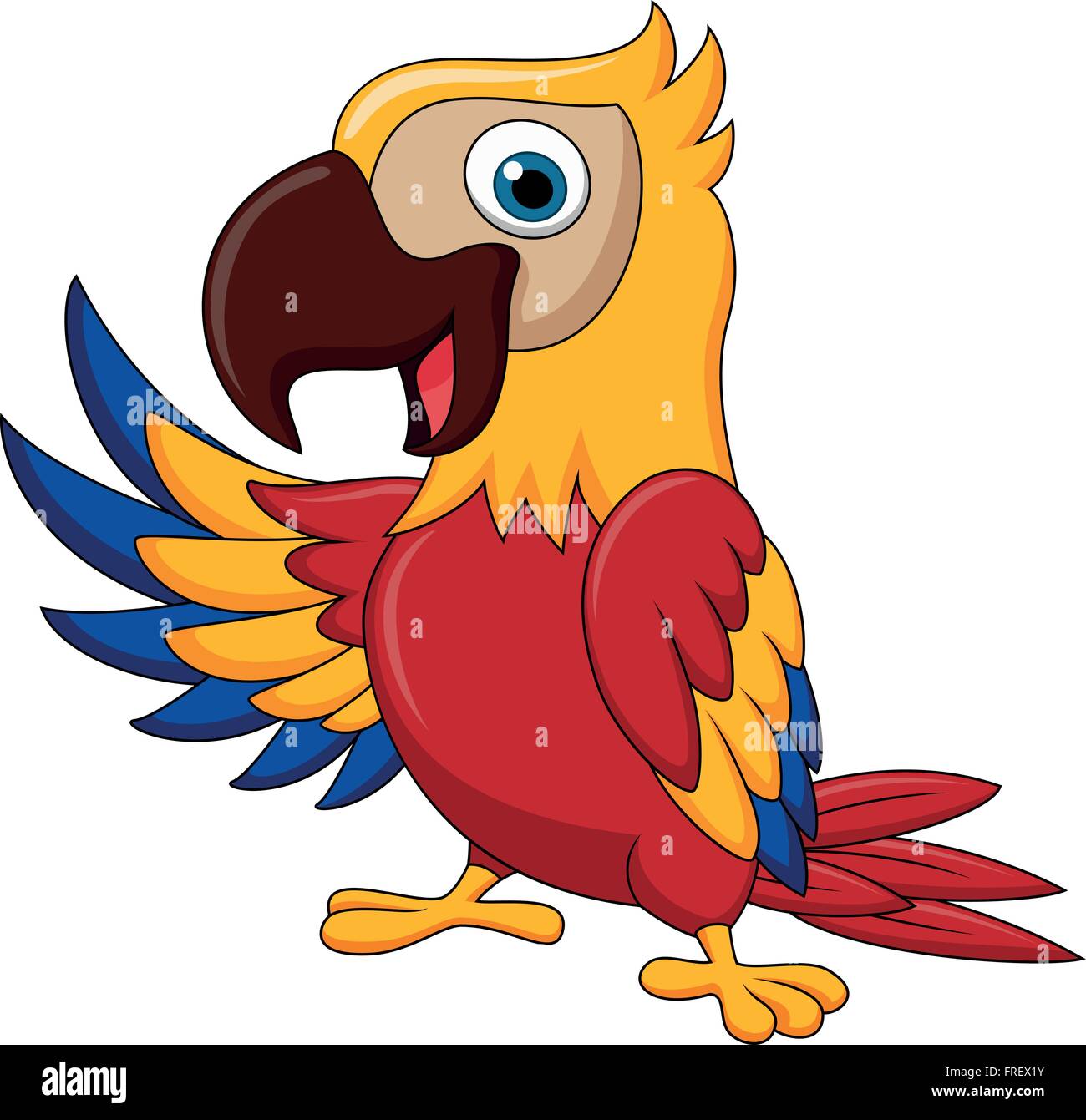 Parrot bird cartoon waving Stock Vector Image & Art - Alamy