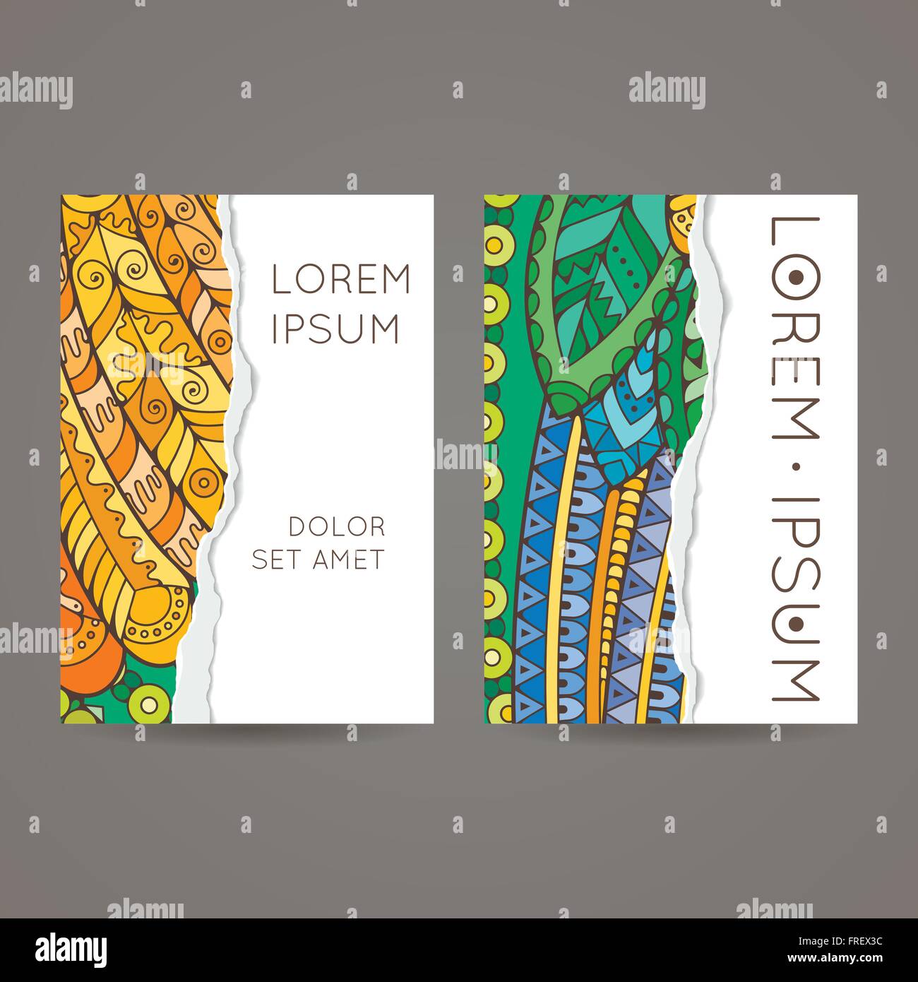 Set of vector design templates. Brochures in random colorful style ...