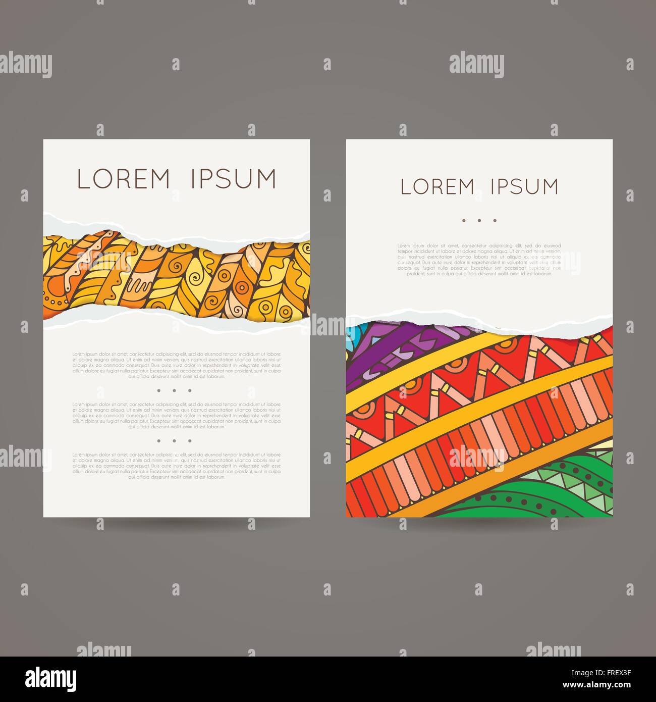 Set of vector design templates. Brochures in random colorful style ...