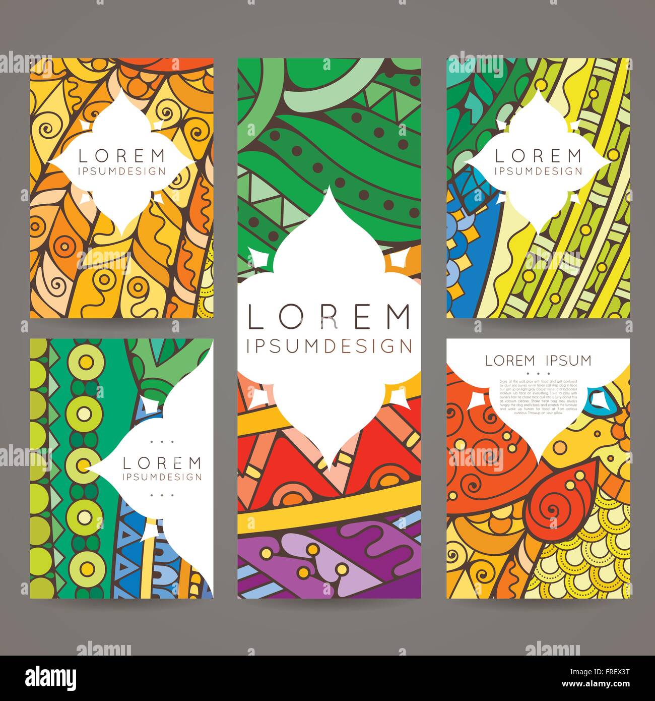 Set of vector design templates. Brochures in random colorful style ...