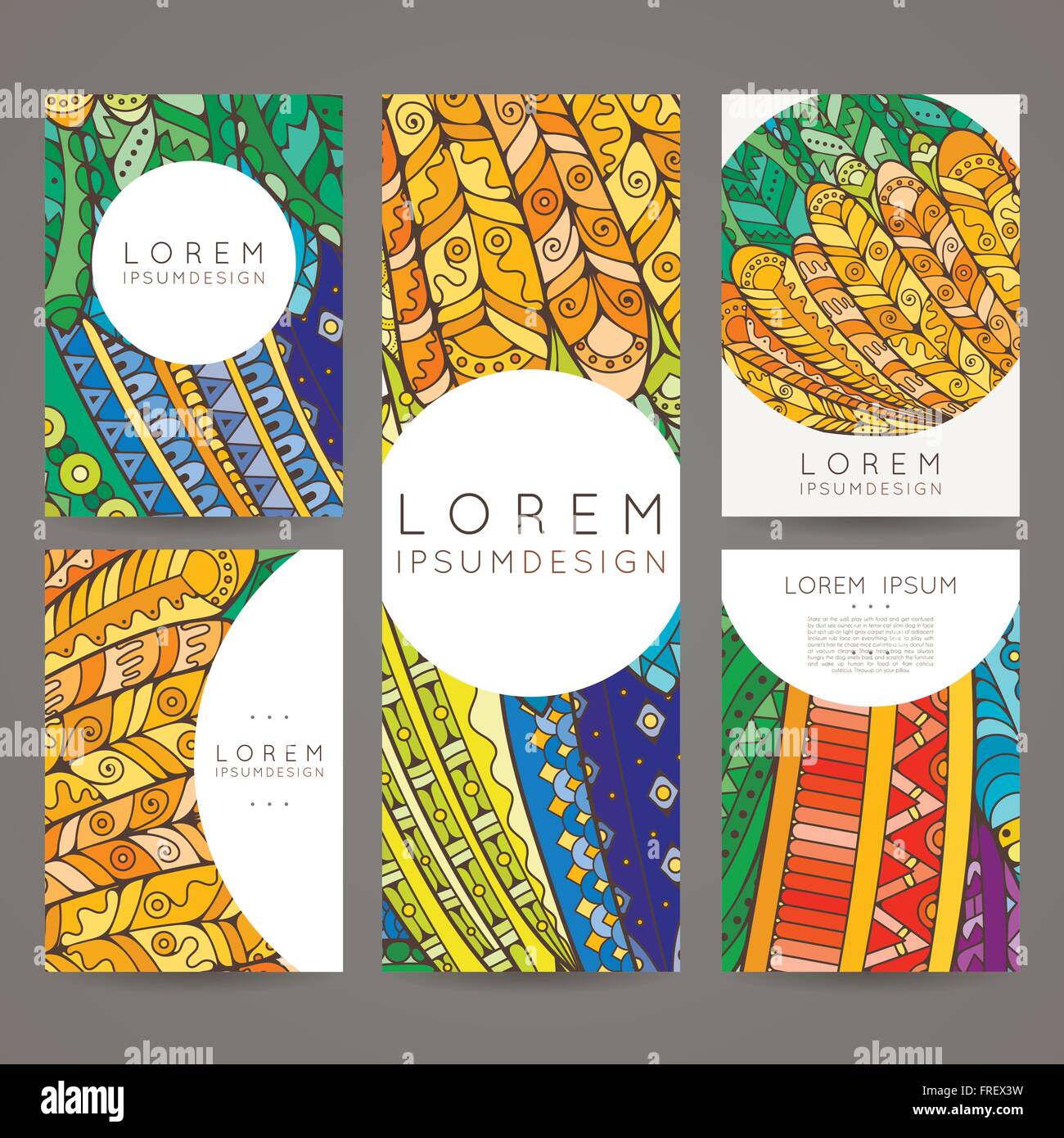 Set of vector design templates. Brochures in random colorful style ...