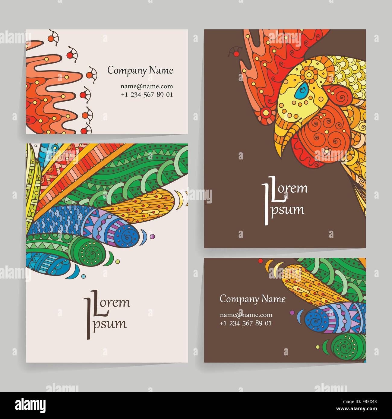 Set of vector design templates. Brochures in random colorful style ...
