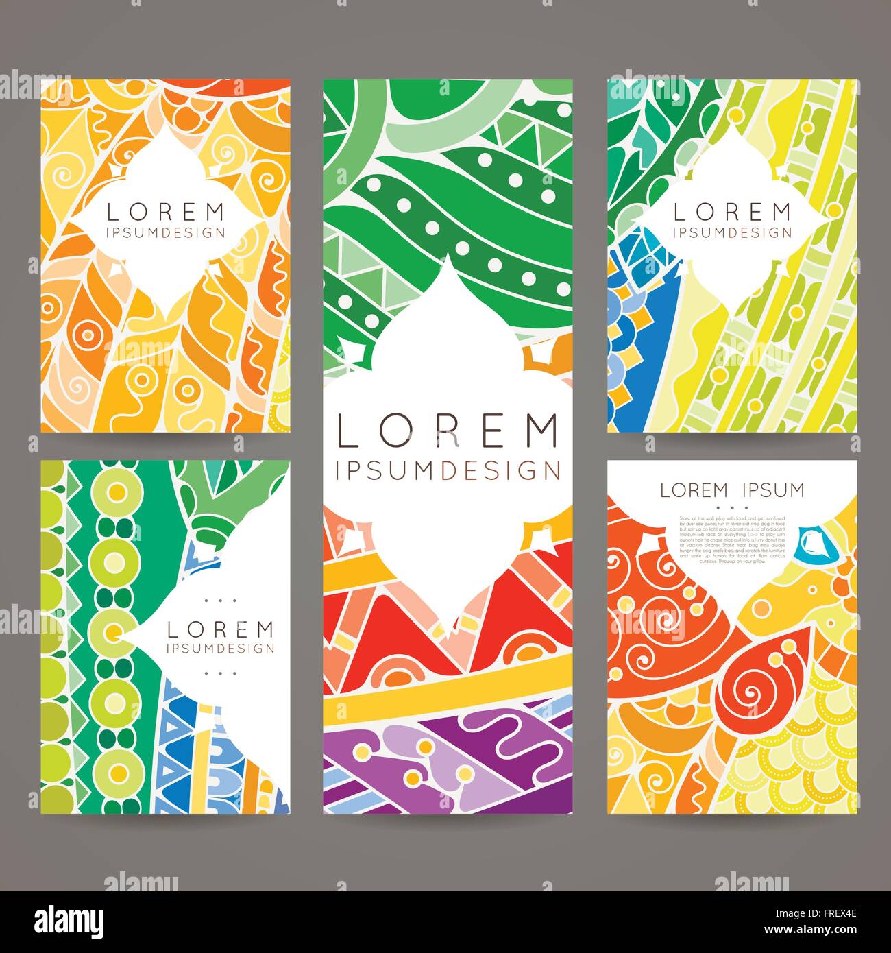 Set of vector design templates. Brochures in random colorful style ...