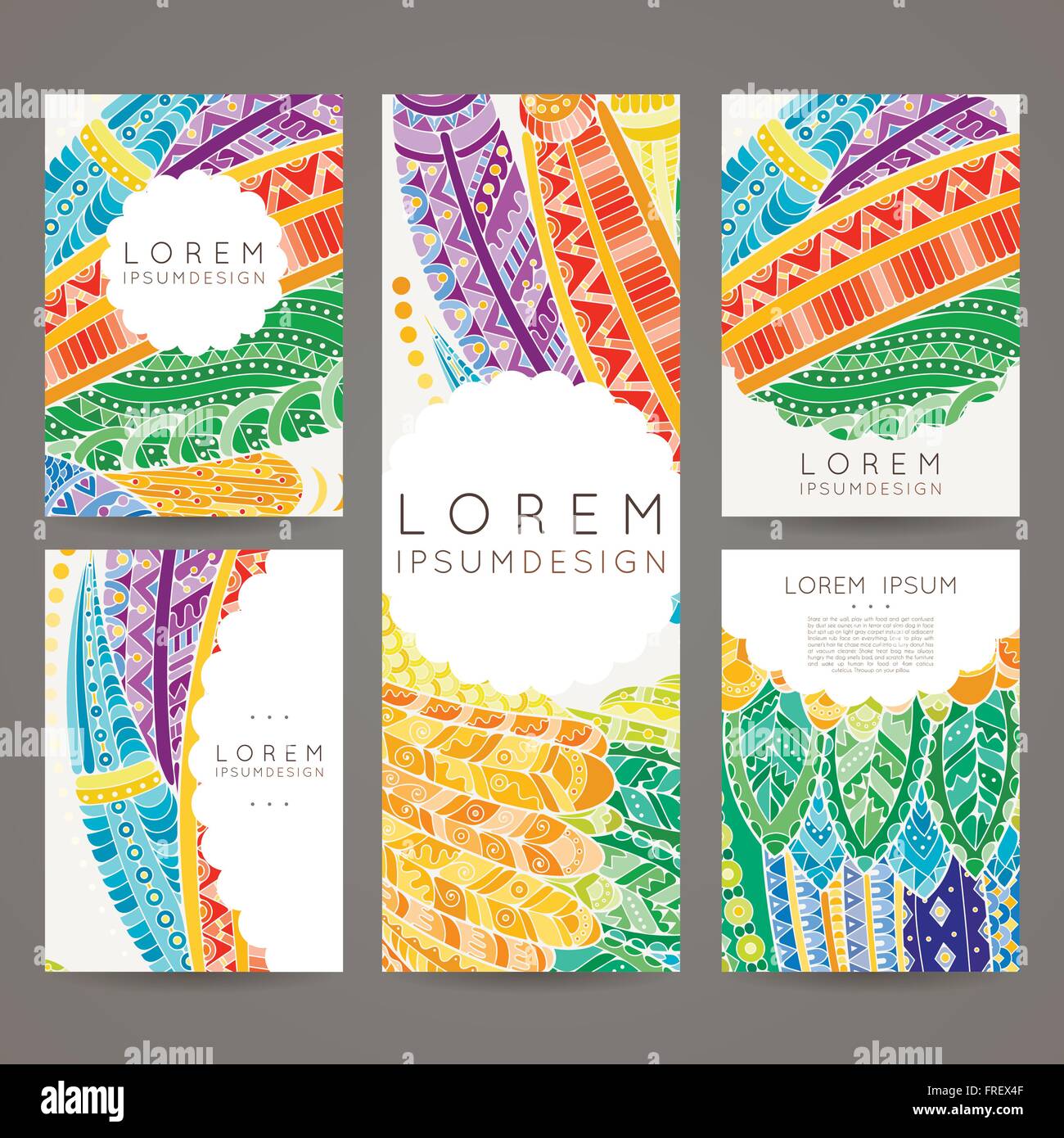Set of vector design templates. Brochures in random colorful style ...