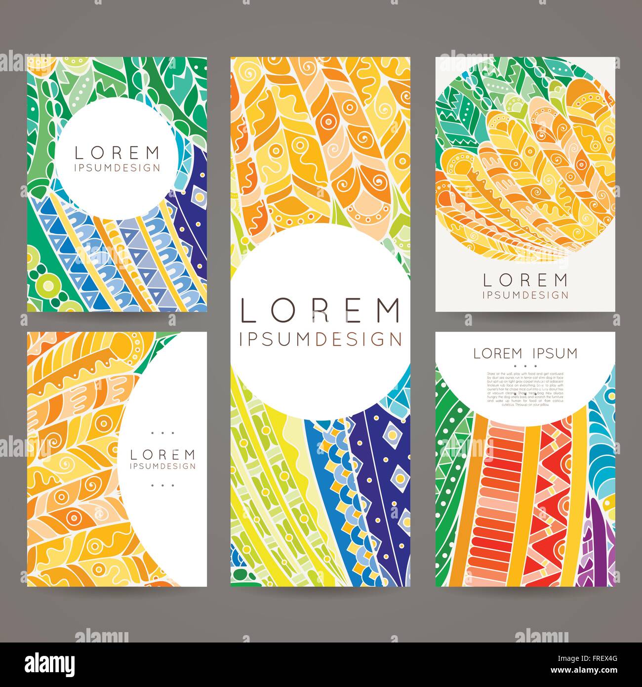 Set of vector design templates. Brochures in random colorful style ...