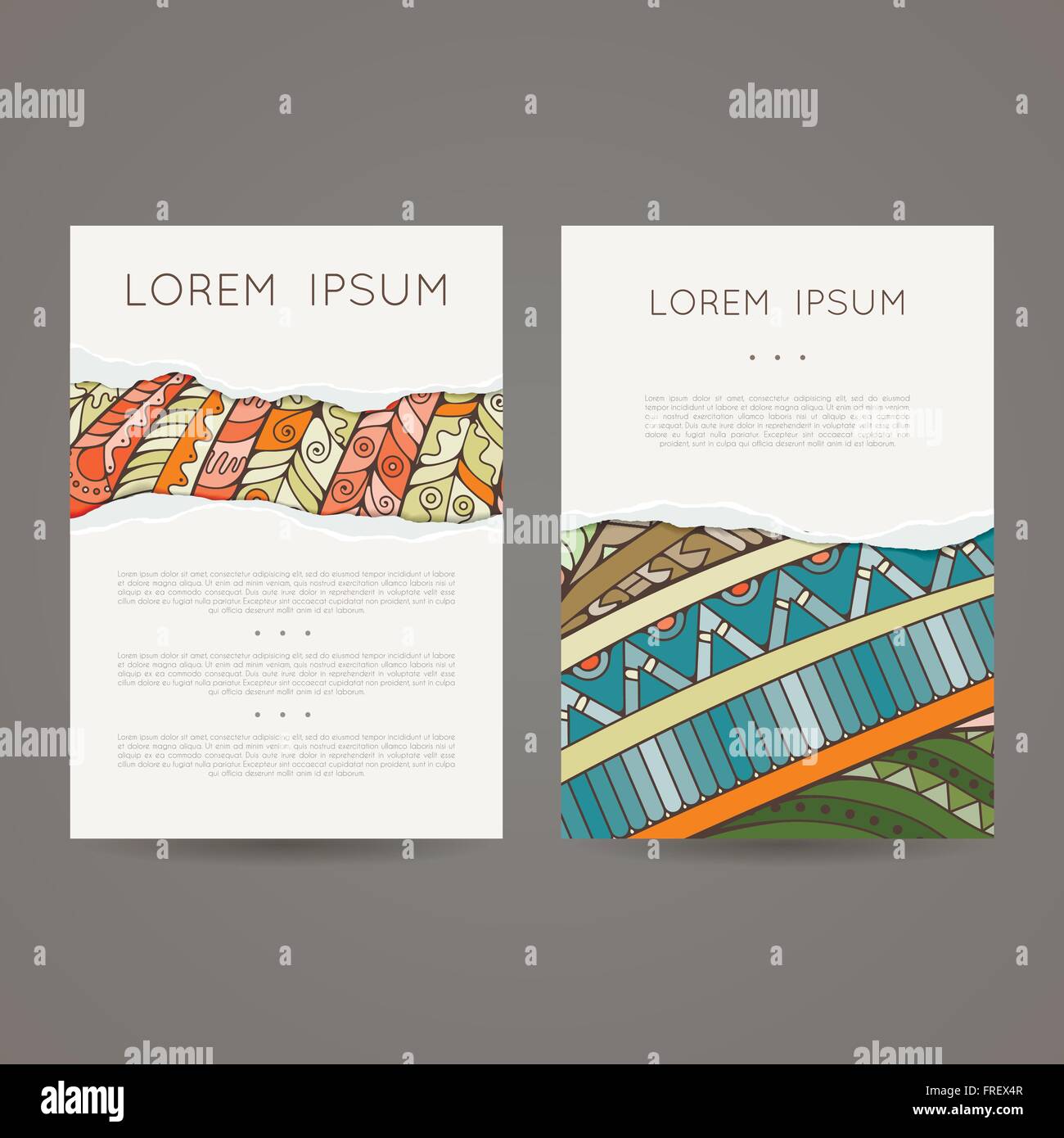 Set of vector design templates. Brochures in random colorful style ...