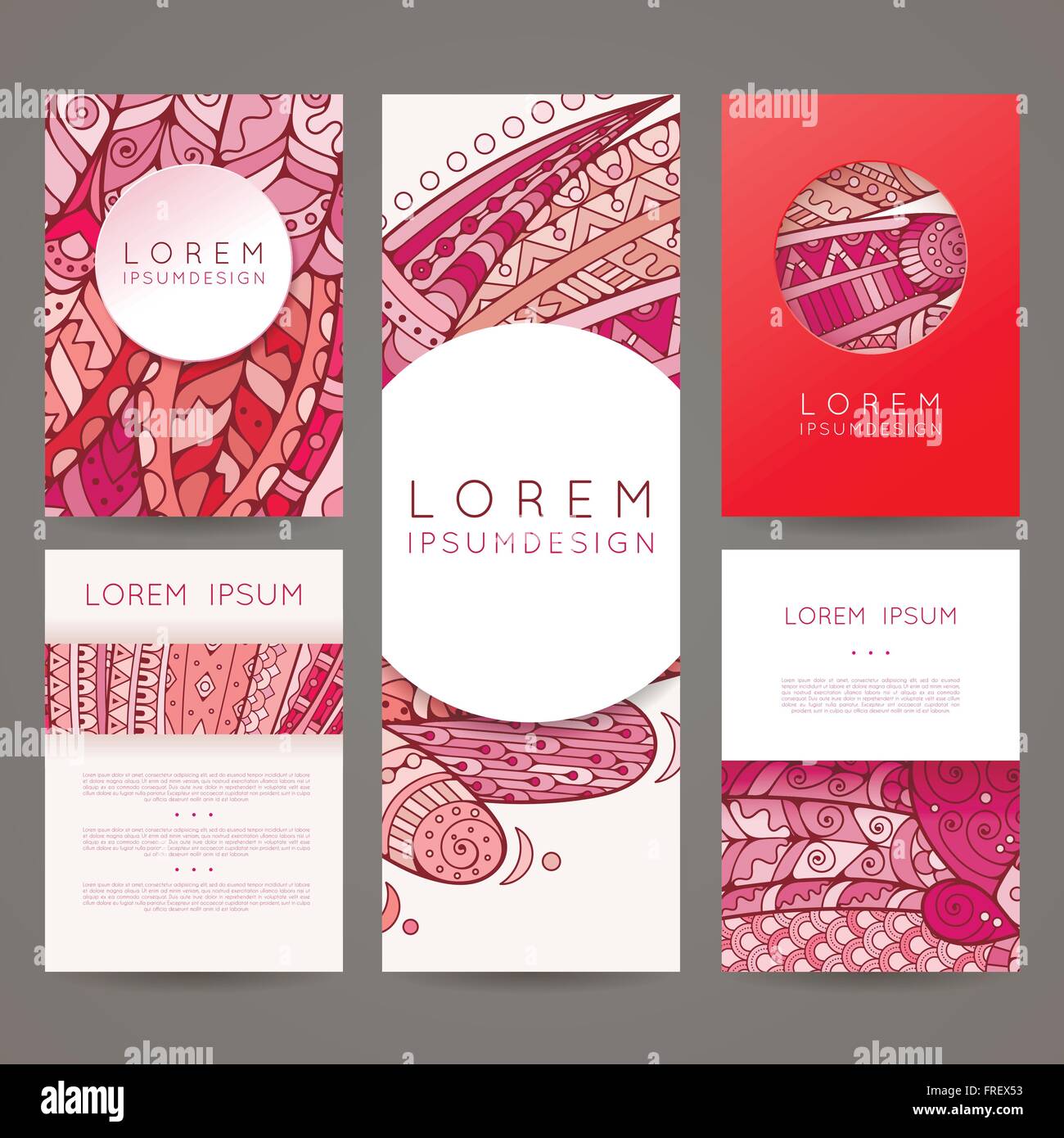 Set of vector design templates. Brochures in random colorful style ...