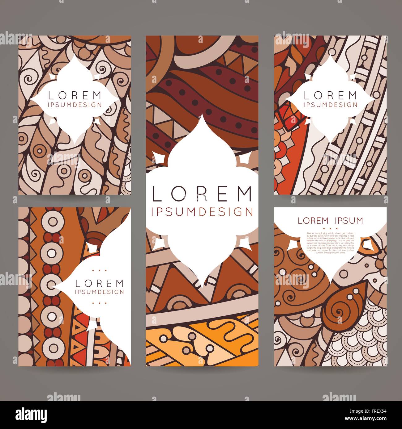 Set of vector design templates. Brochures in random colorful style ...