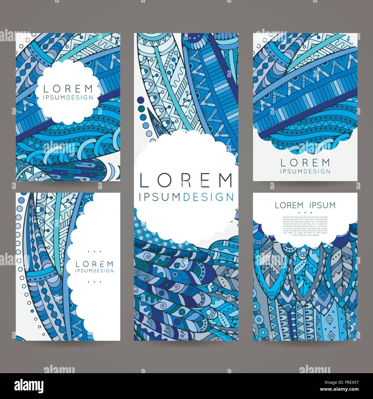 Set of vector design templates. Brochures in random colorful style ...