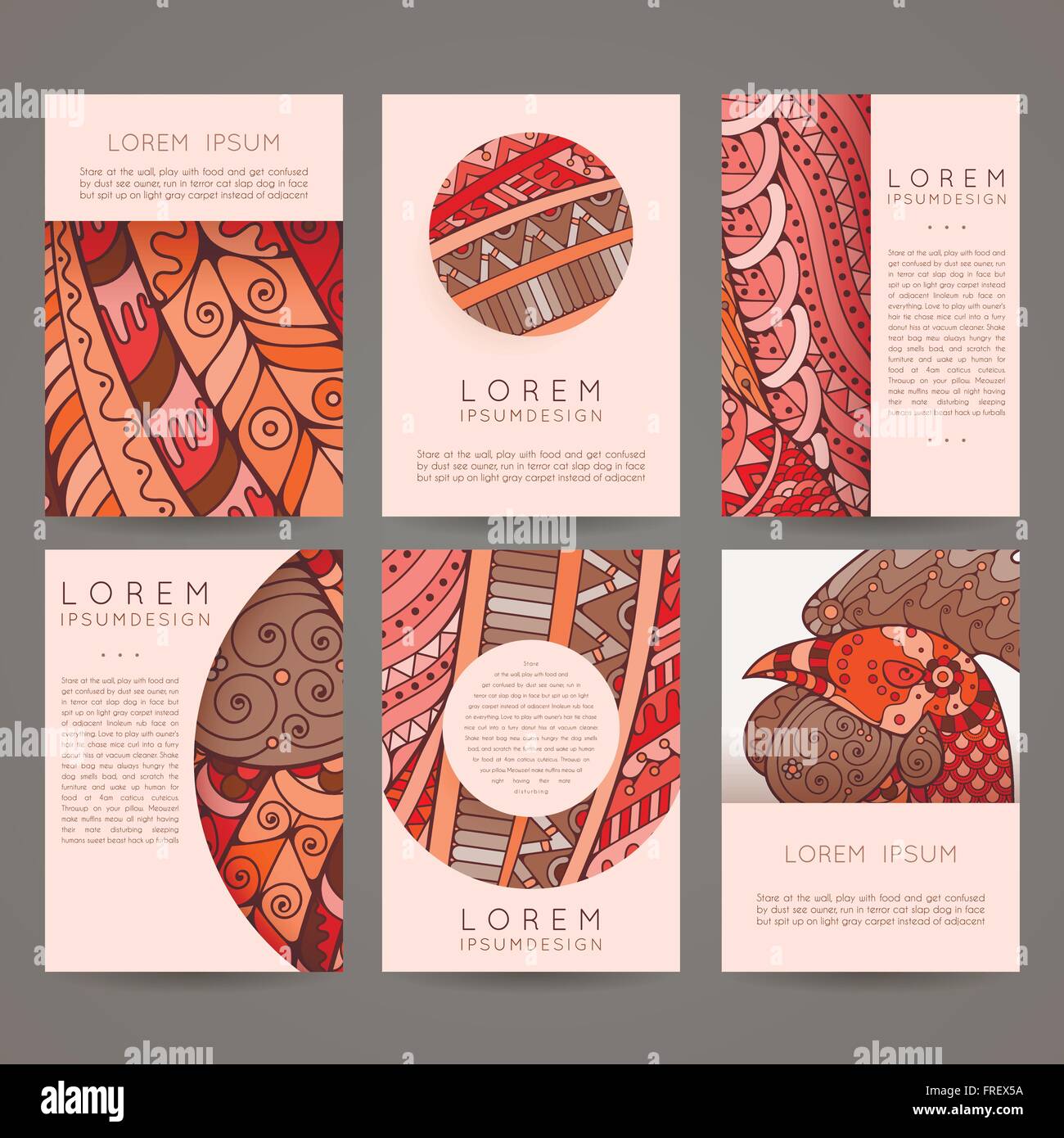 Set of vector design templates. Brochures in random colorful style ...
