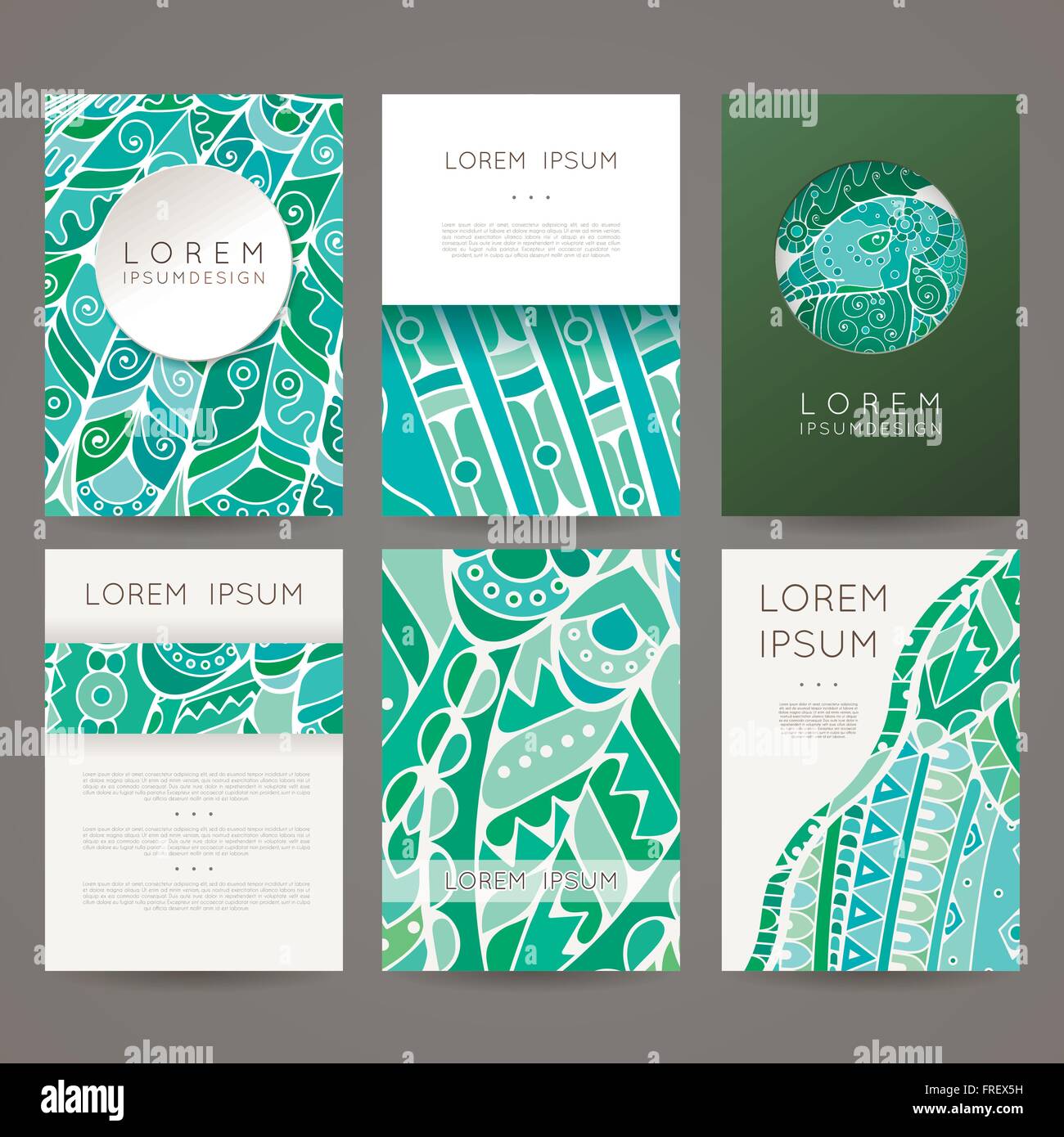 Set of vector design templates. Brochures in random colorful style ...