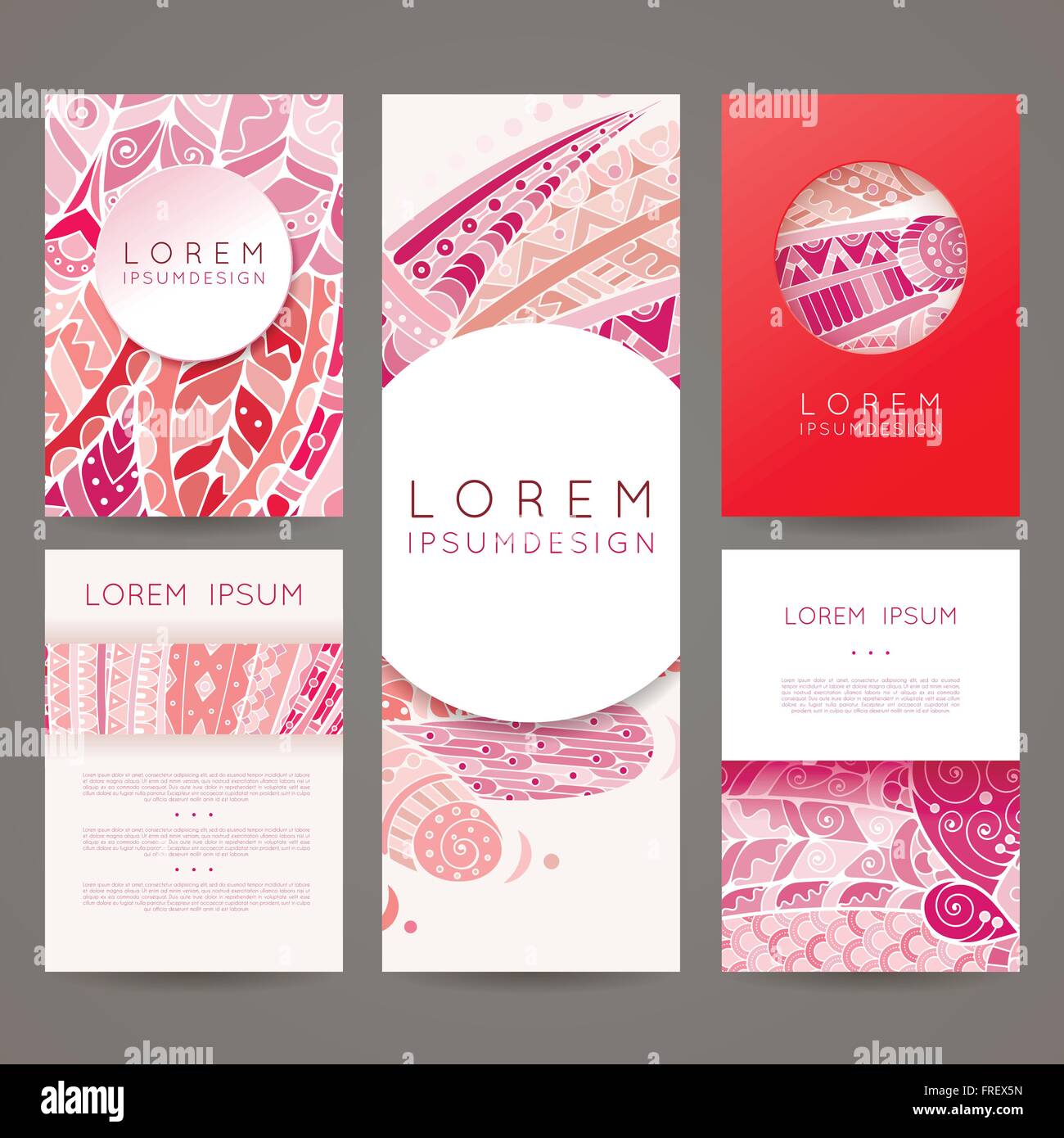 Set of vector design templates. Brochures in random colorful style ...