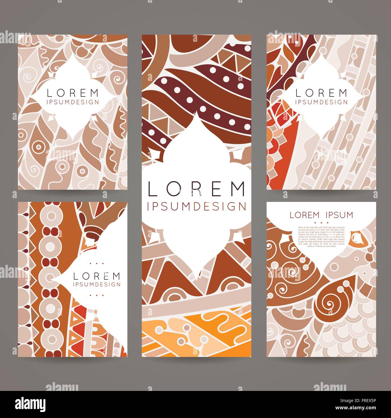 Set of vector design templates. Brochures in random colorful style ...