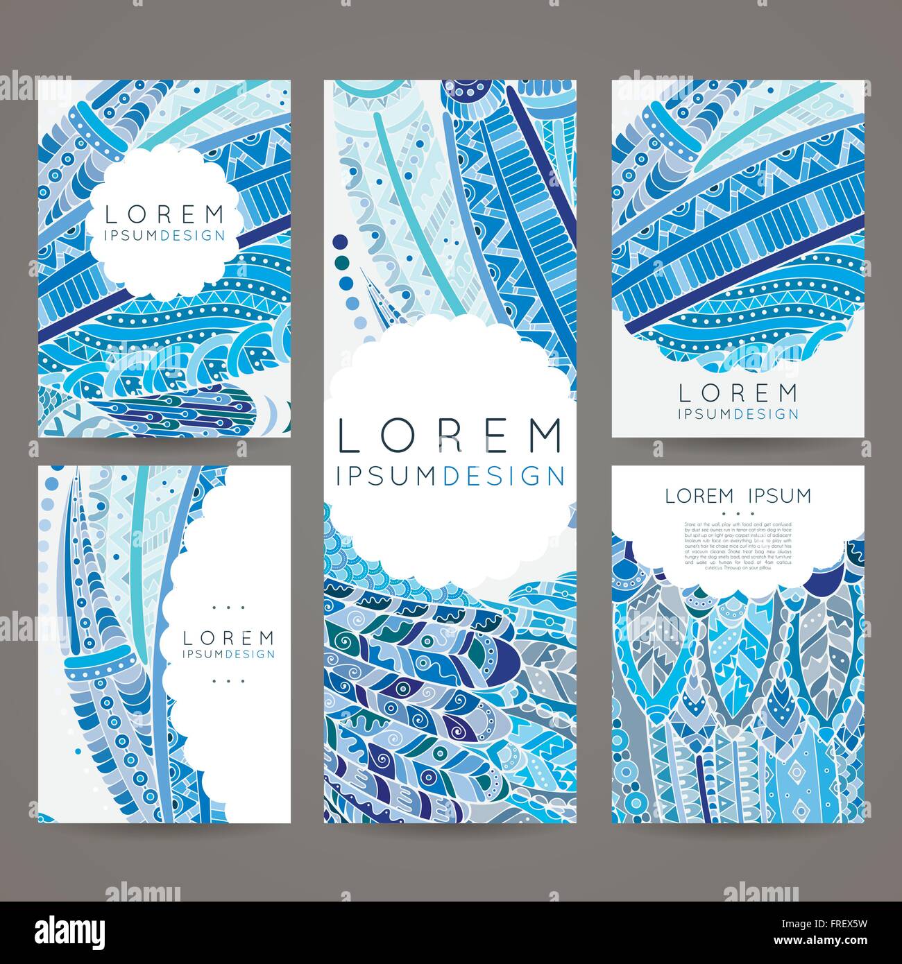 Set of vector design templates. Brochures in random colorful style ...