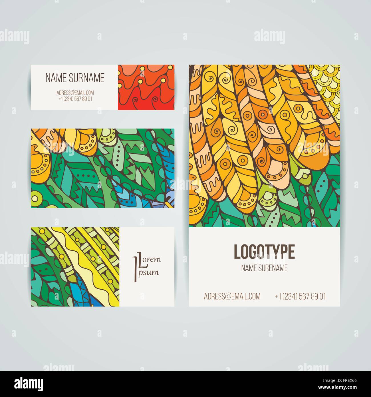 Set of vector design templates. Brochures in random colorful style ...