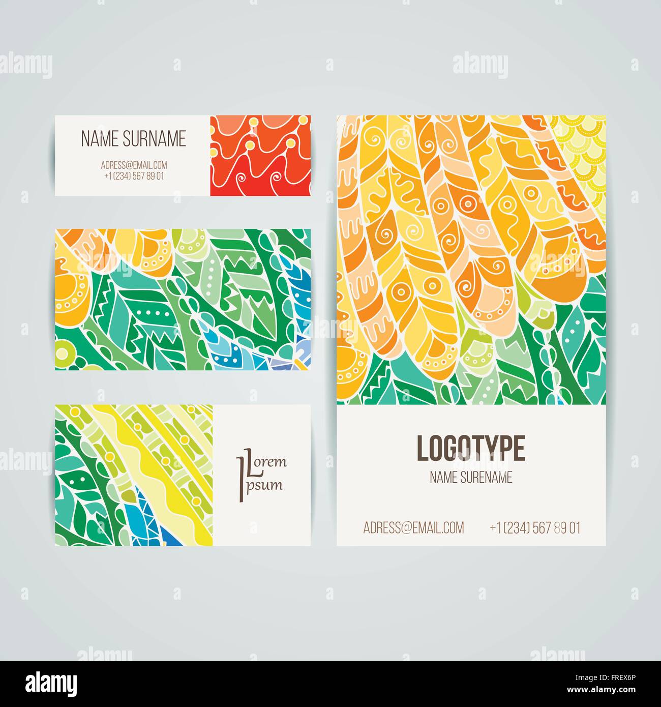 Set of vector design templates. Brochures in random colorful style ...