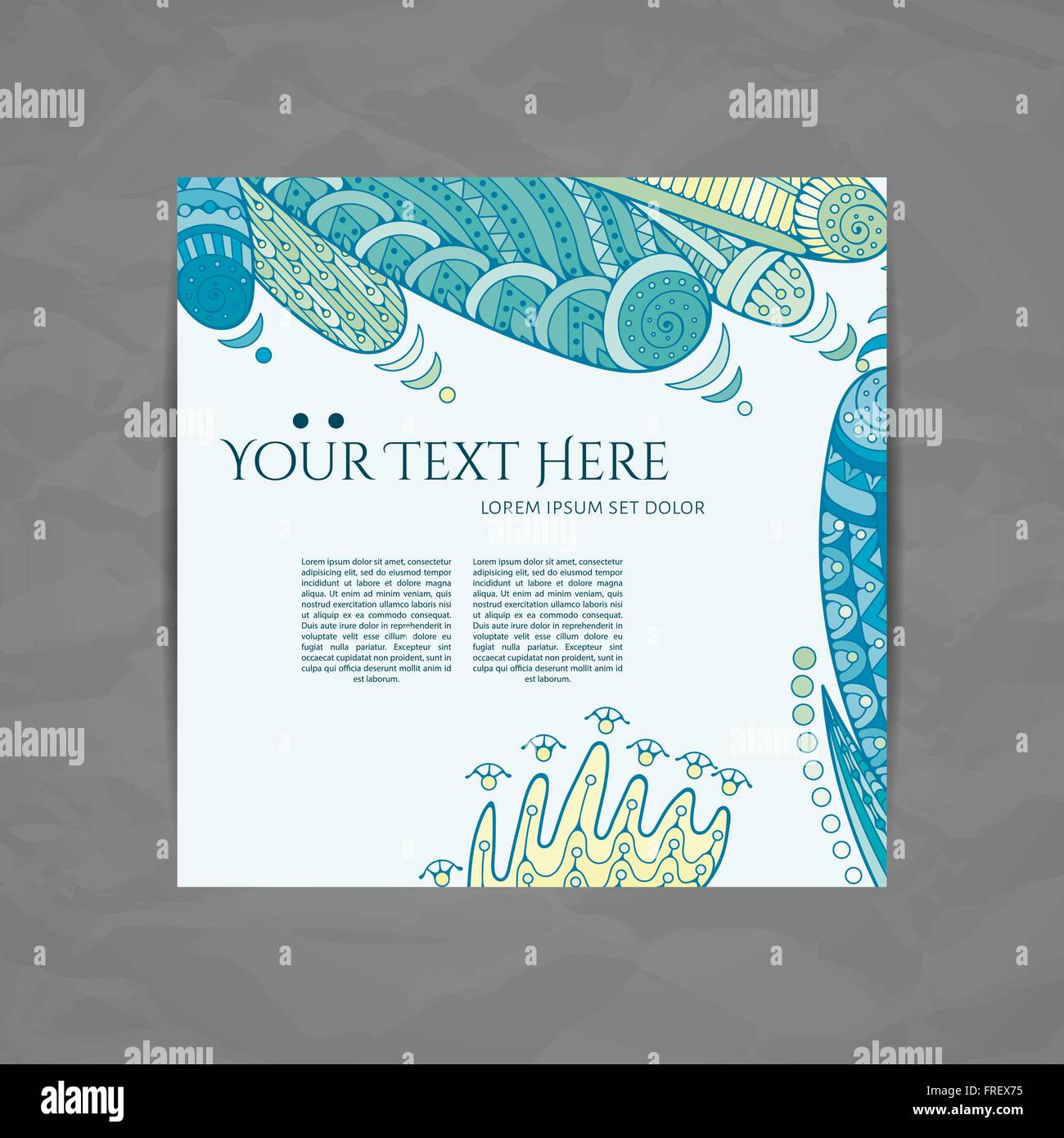Vector design templates. Brochures in random colorful style. Zentangle ...