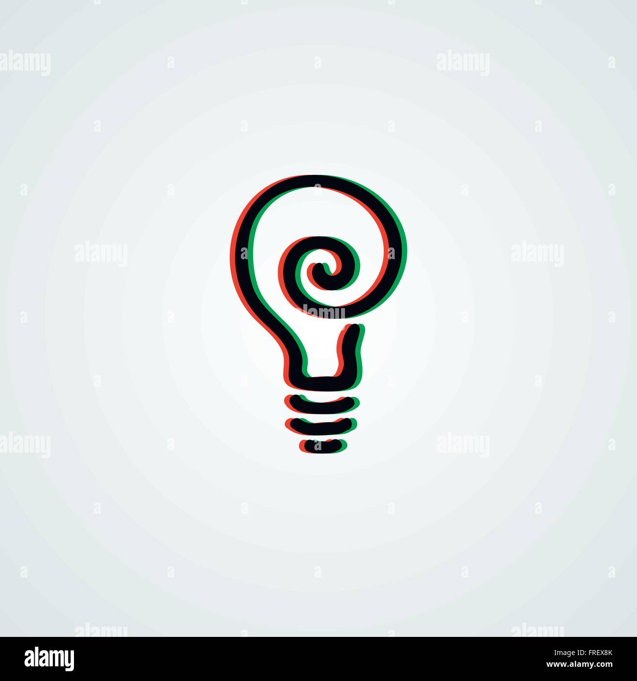 Doodle lamp logo with 3d green-red effect Stock Vector Image & Art - Alamy