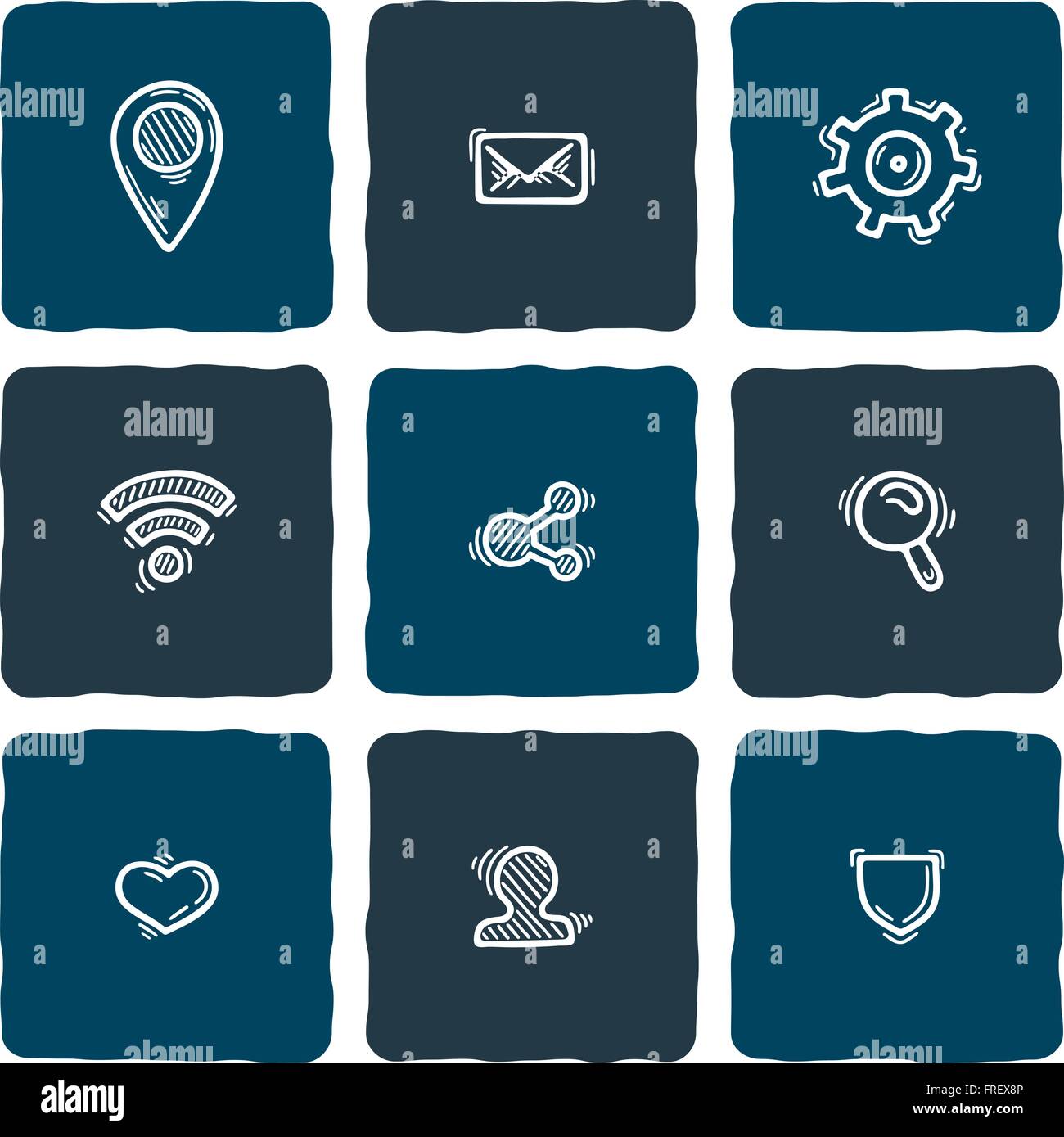 Set of doodle web, computer and connecting icons Stock Vector Image ...