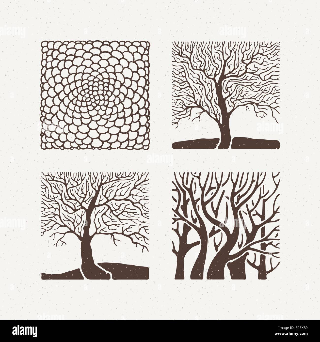 Layout of trees in square Stock Vector Images - Alamy