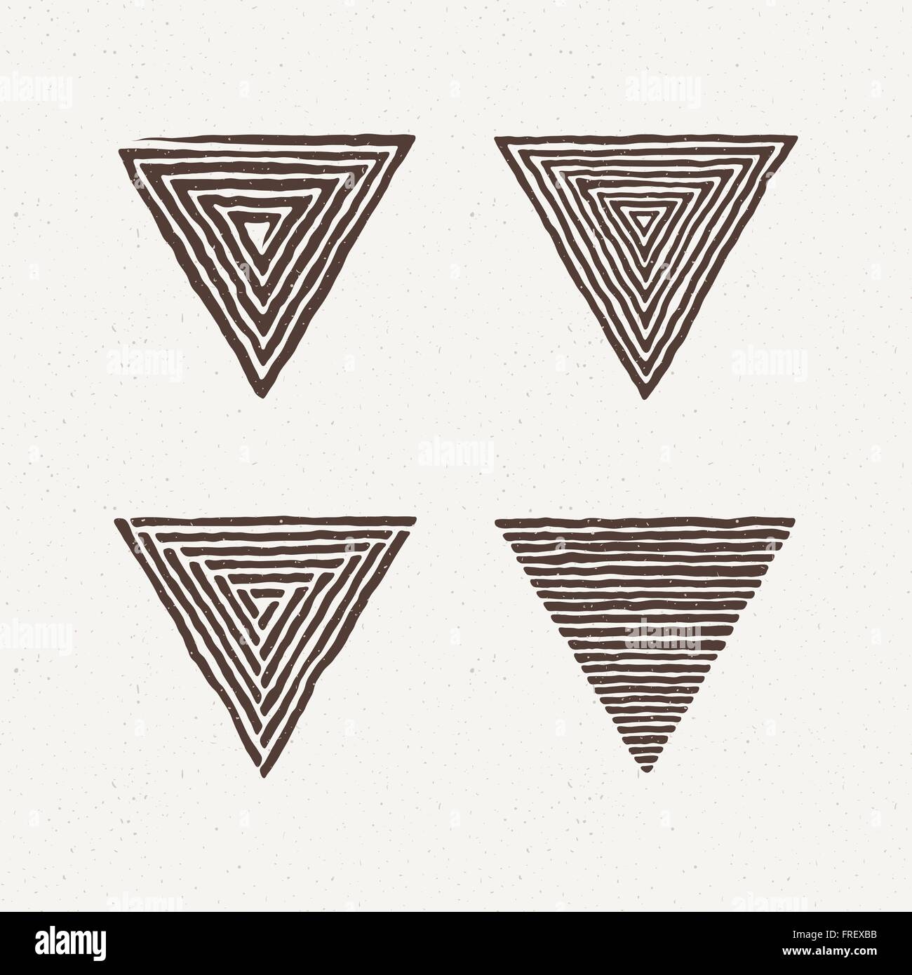 Triangle textures set. Vector illustration. Pattern geometric figure ...