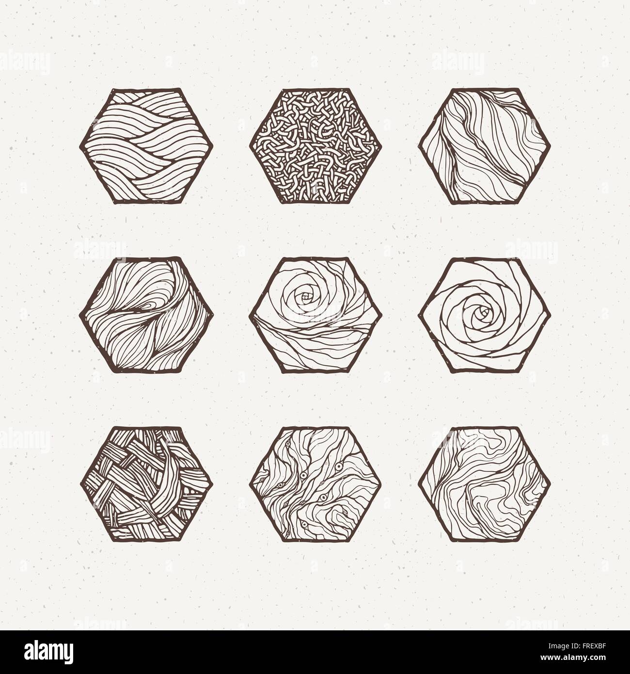 Hexagons set. Vector illustration. Pattern geometric figure Stock ...