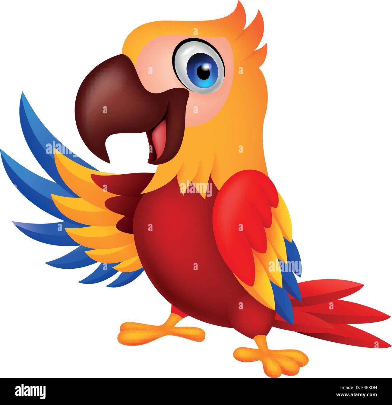 Cute macaw bird cartoon waving Stock Vector Image & Art - Alamy