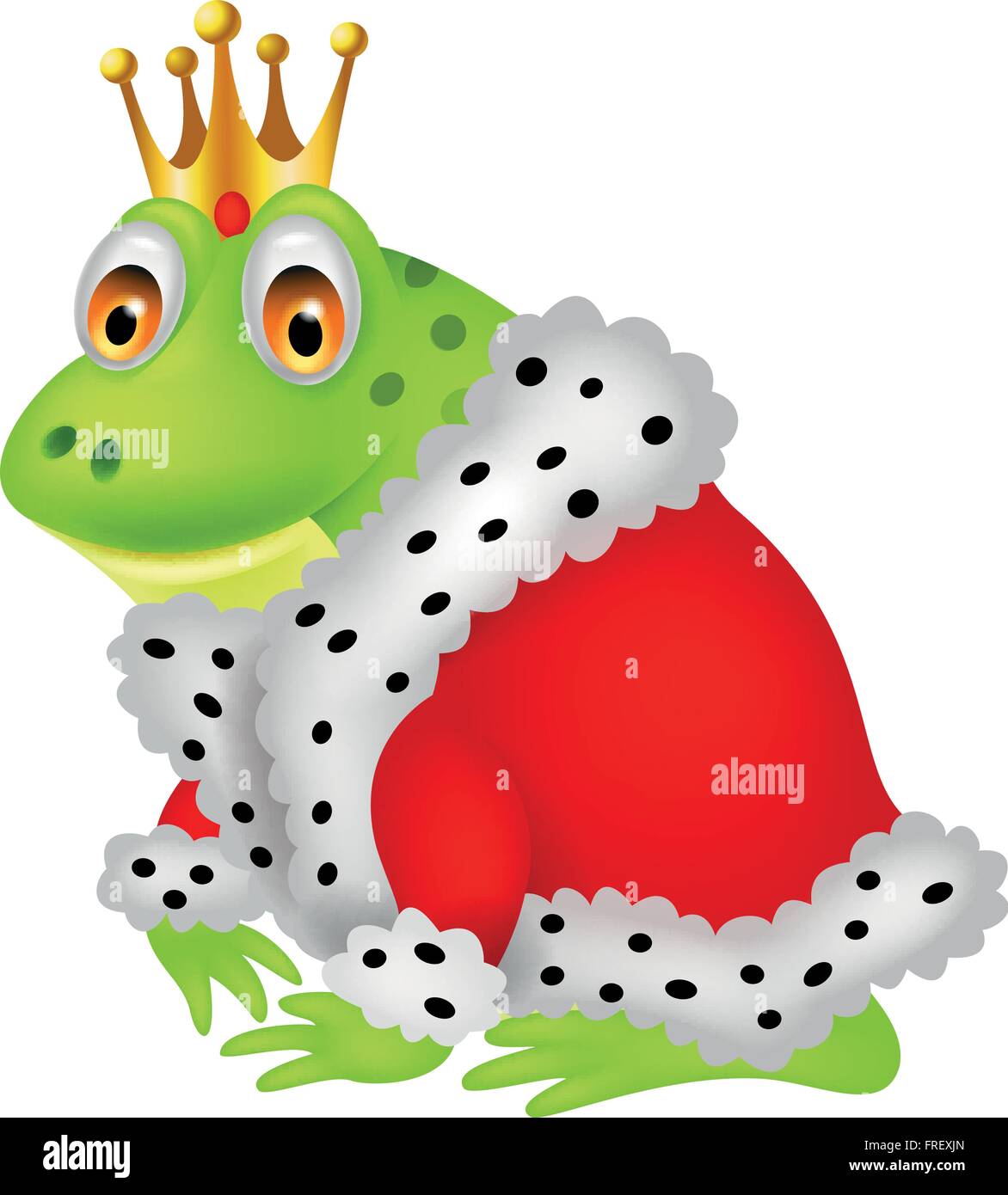 Cartoon funny frog king isolated Stock Vector Images - Alamy