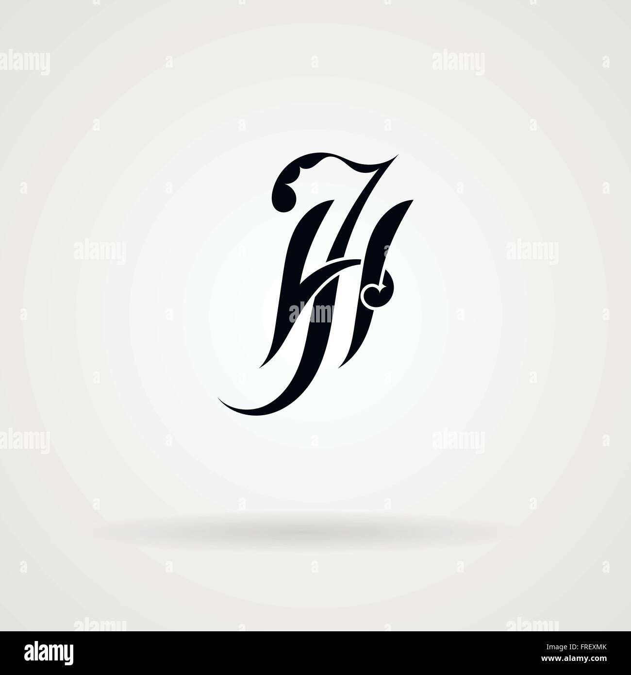 Vector calligraphic monogram. Letters in the minimalist style Stock ...