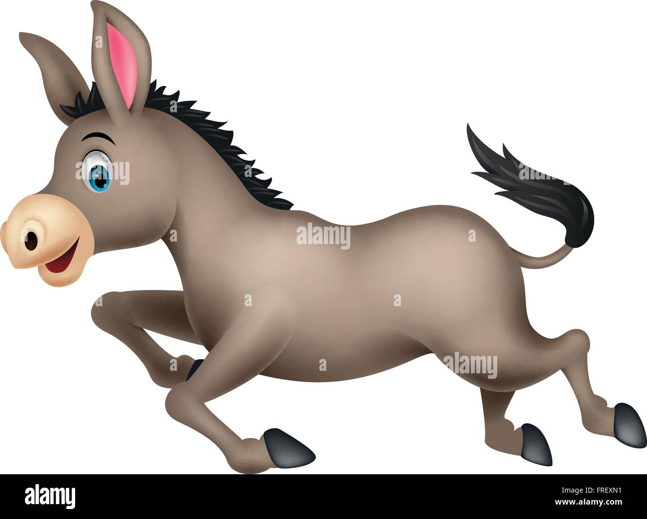 Cute donkey cartoon running Stock Vector Image & Art - Alamy