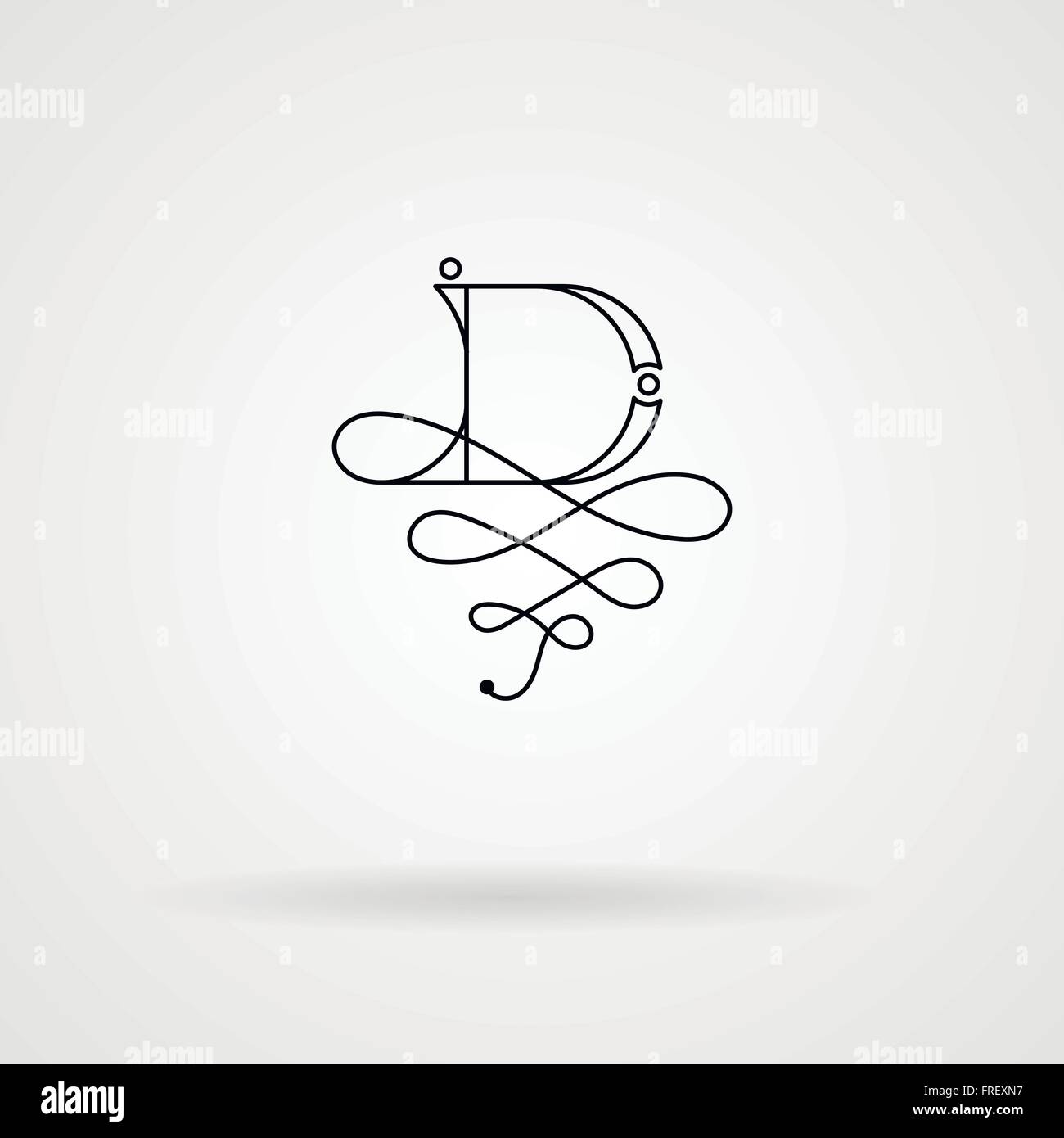 Calligraphic swirl border icon Stock Vector Images - Alamy